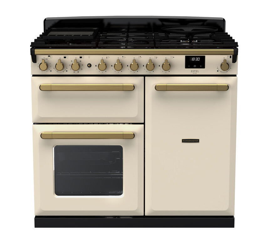 Rangemaster ESDL100DFPPCR/AB1 Estel Deluxe 100cm Dual Fuel Pale Cream/ – Appliance World