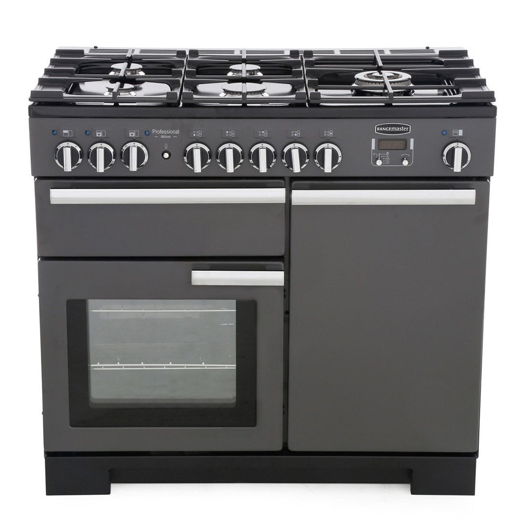 Rangemaster PDL100DFFSL/C - Slate/Chrome 100cm Range Cooker - Dual Fue ...