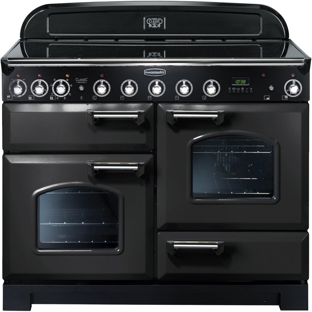 Rangemaster Classic Deluxe CDL110EICB/C - Charcoal Black with Chrome ...