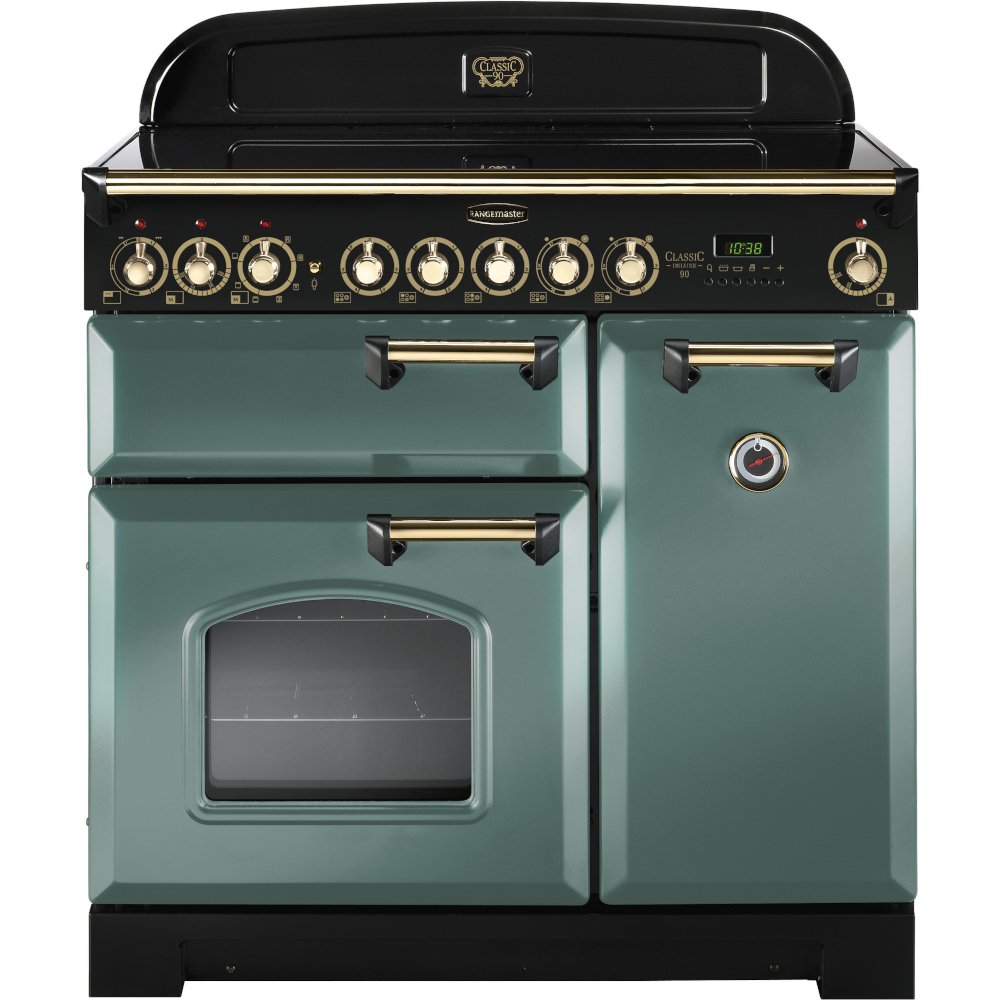 Rangemaster CDL90ECMG/B - Mineral Green 90cm Range Cooker - Ceramic Ho ...