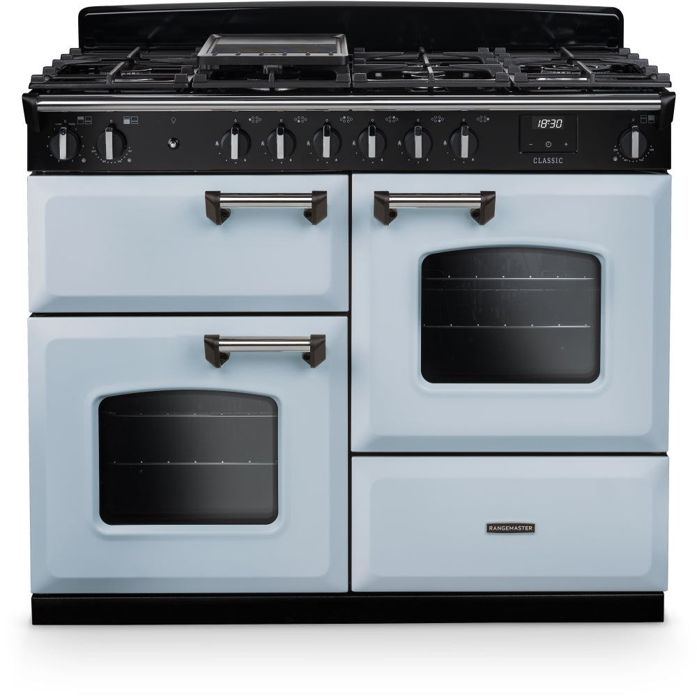 Rangemaster CLO110DFPMSB/CM1 - Misty Blue/Chrome 110cm Dual Fuel Range ...