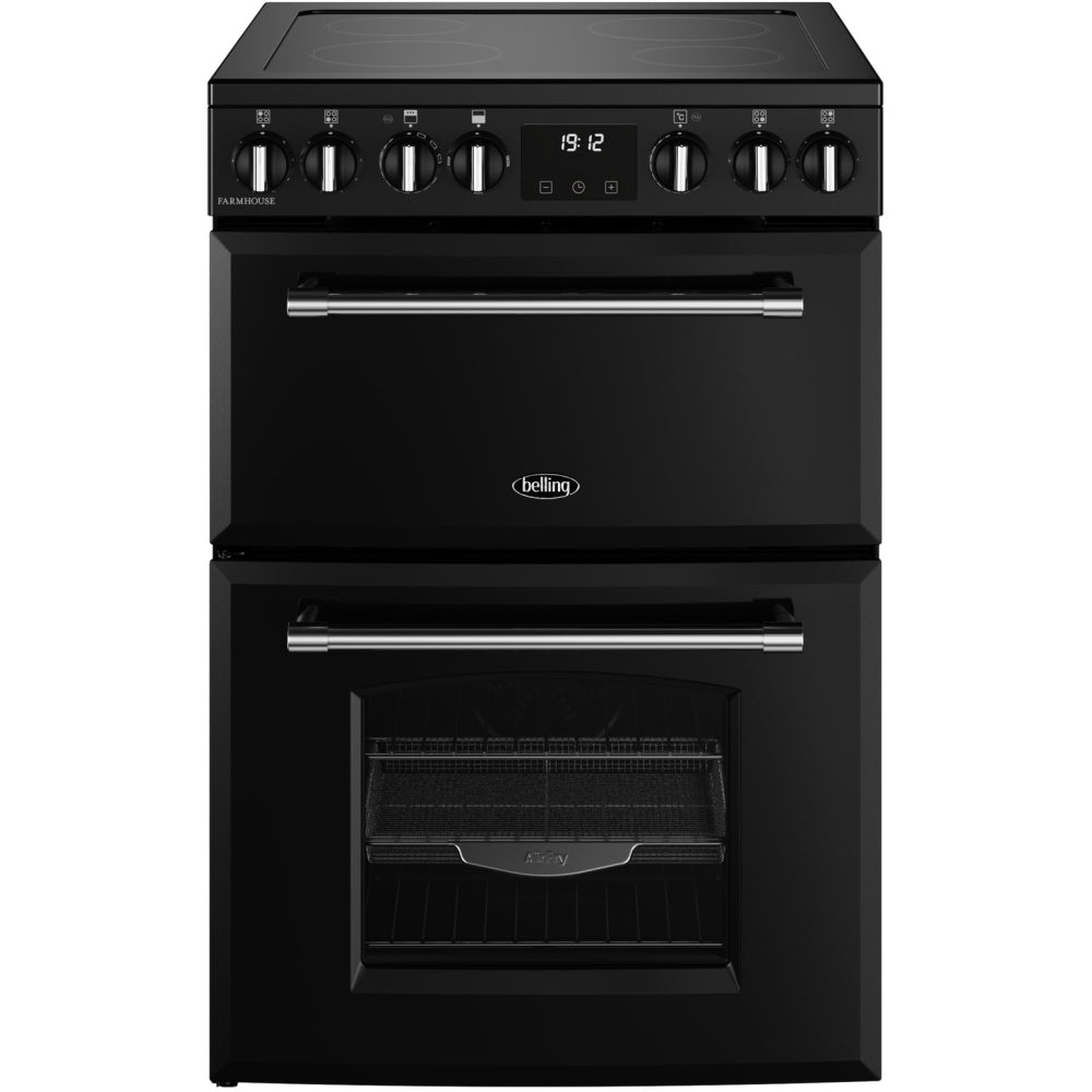 Belling Farmhouse 60E 444411810 - Black Ceramic Electric Cooker with D ...