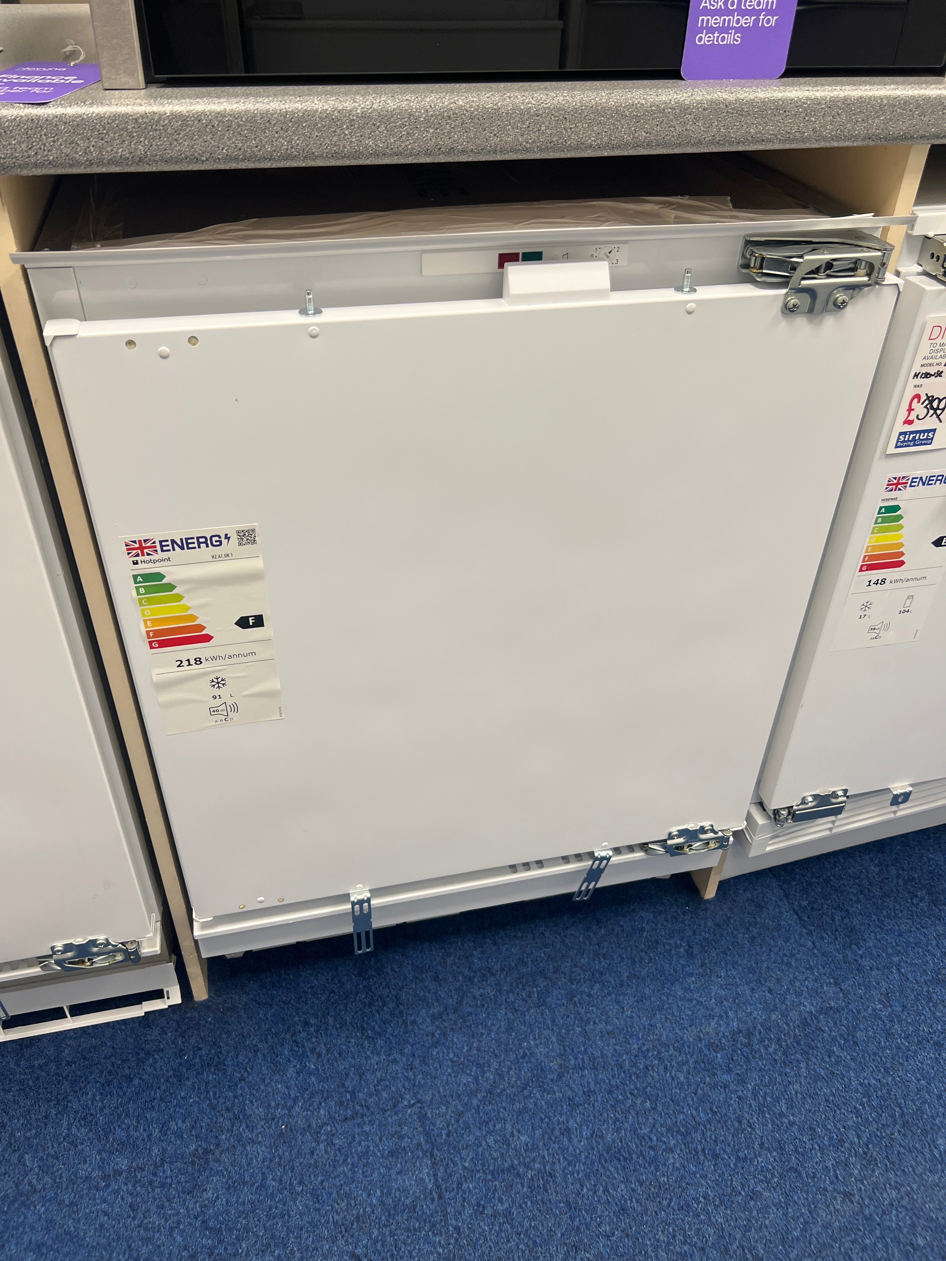 Hotpoint HZ A1.UK 1 Built In Undercounter Freezer - Ex Display ...