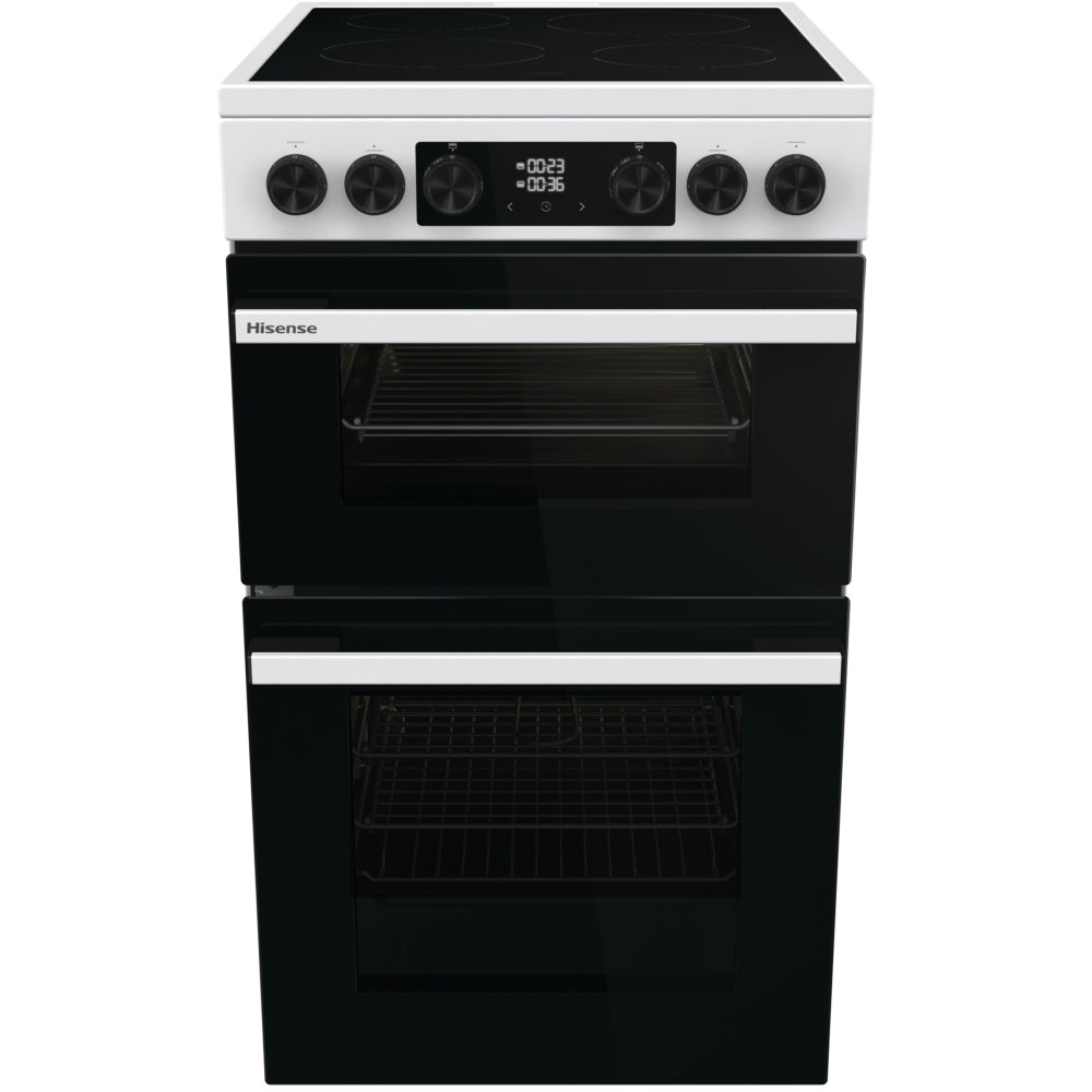 Hisense HDCEC5C10W - White Electric Cooker - Double Oven with Ceramic ...