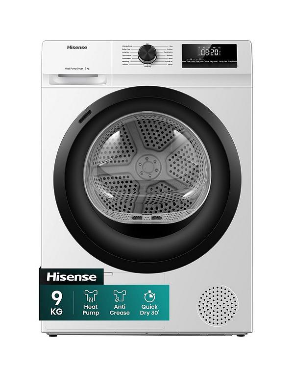 Hisense DH1Q902BW2 - White 9KG Heat Pump Tumble Dryer - A++ Energy ...