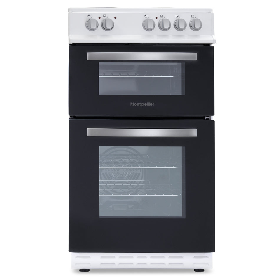 Montpellier MTE50FW - White Electric Cooker - Twin Cavity - 50cm - B E ...