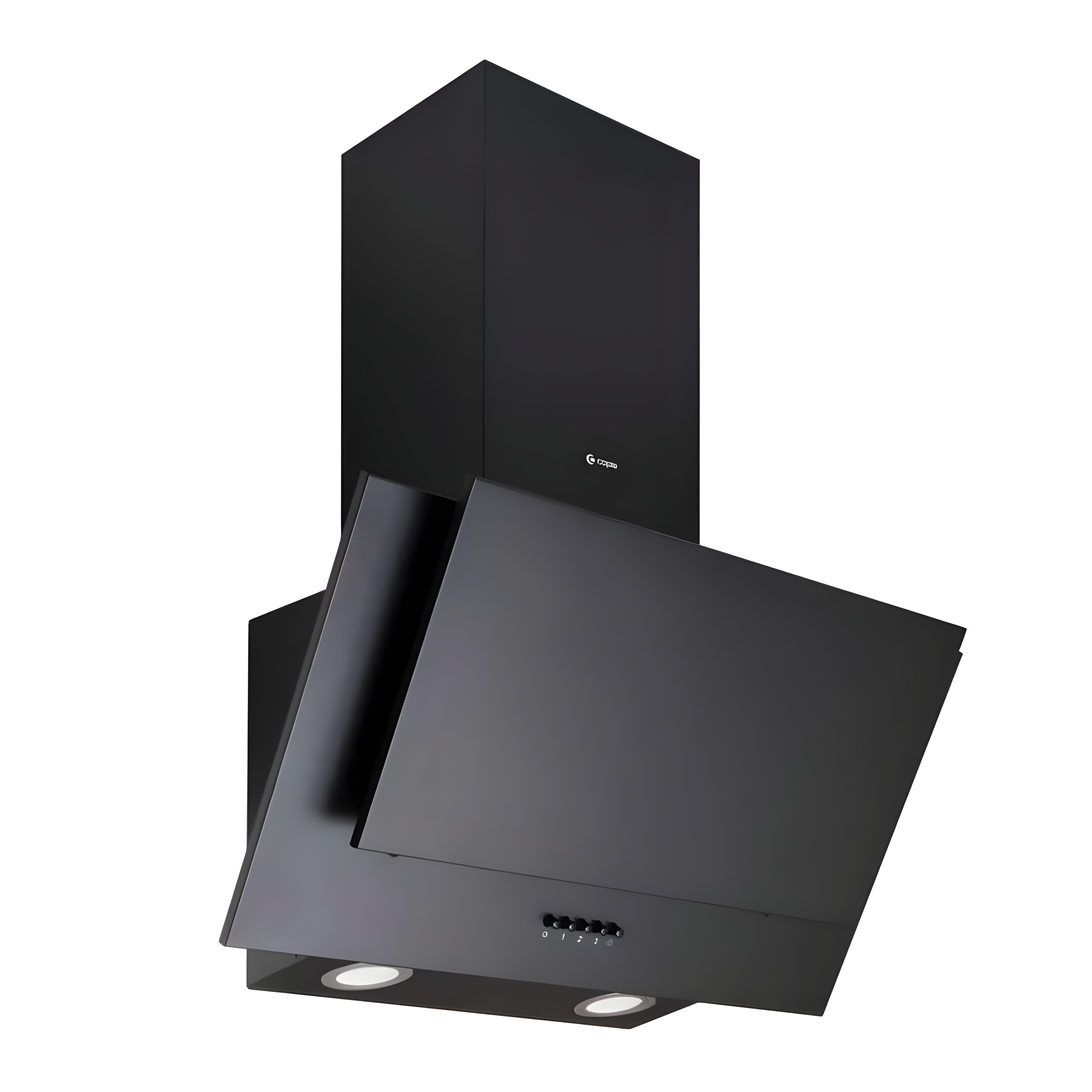 Caple AH600BK - Black 60cm Angled Wall Extractor - 280m³/h - C Energy ...