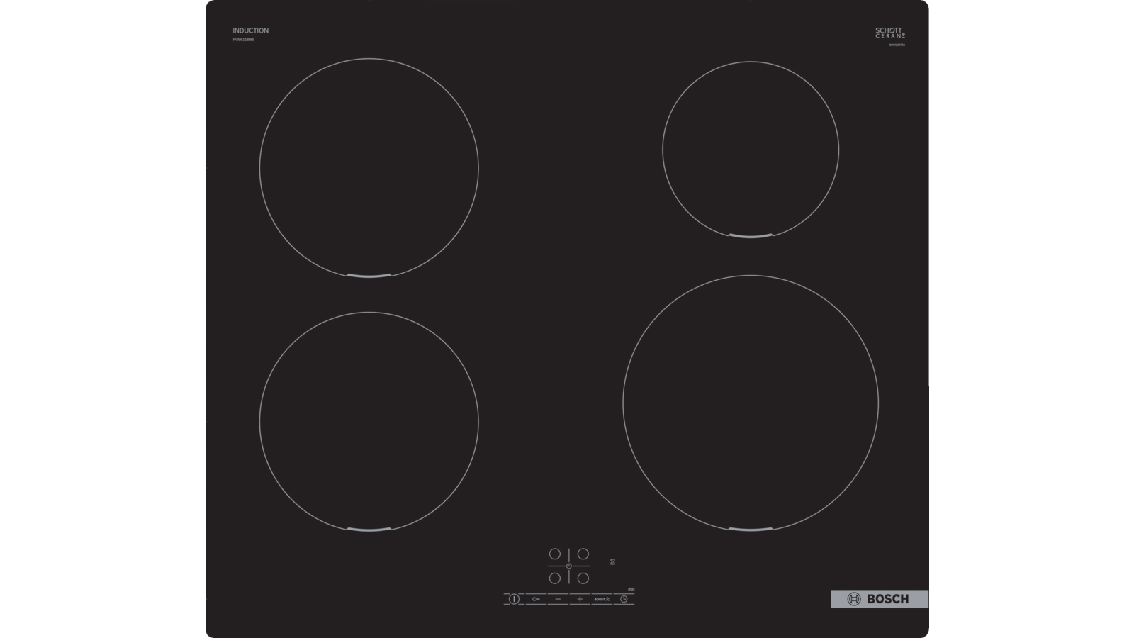 Bosch Series 4 PUE611BB5E - Black 4 Zone Induction Hob – Appliance World