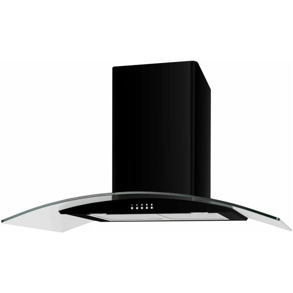 Cata UBSCG90BK - Black 90cm Curved Glass Cooker Hood - 345m³/h - B Ene ...